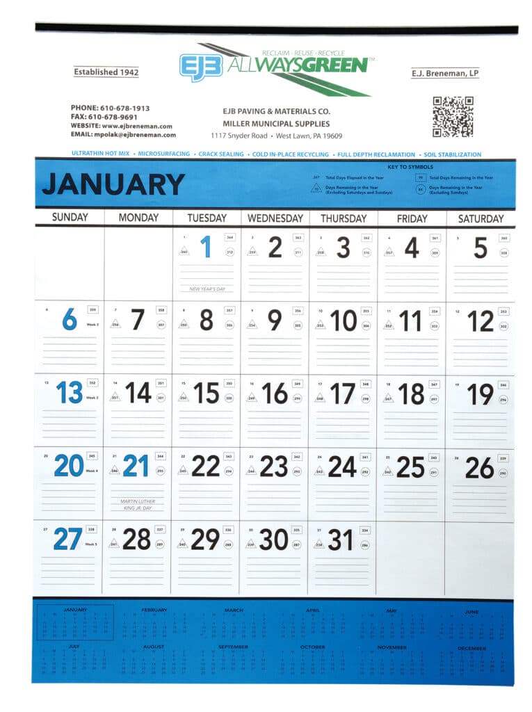 Tinned 12-month Wall Calendar - Leslieco