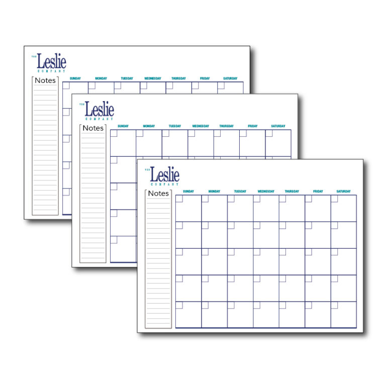 Custom Calendar Notepads - Leslieco
